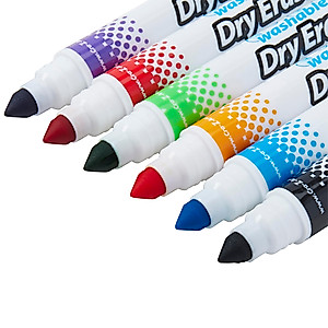 Cra-Z-Art Kids Washable Broadline Dry Erase Markers, 6 Count