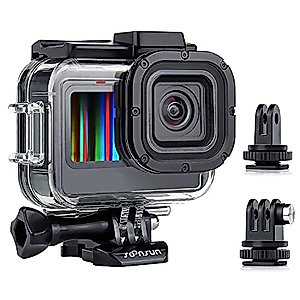 SOONSUN Waterproof Case for GoPro Hero 11 Black/Hero 10 Black/Hero 9 Black, 60M Underwater Protective Dive Housing Case with Cold Shoe Mount Adapter for GoPro Hero 11 10 9 Black Action Camera