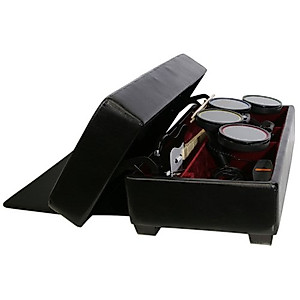 AK Rock Box Gaming and Storage Ottoman with Drum Lift (Black)