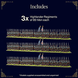 Wargames Delivered Black Powder War - Epic Battles: British Highlanders & Riflemen Set, Revolutionary War Tabletop Toy Soldiers for Miniature Wargaming by Warlord Games