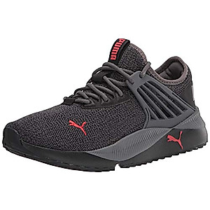 PUMA mens Puma Men's Pacer Future Sneaker, Castlerock-puma Black-high Risk Red, 11.5 US