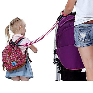 Onwon Anti Lost Safety Wrist Link Child Safety Harness Strap Rope Leash Walking Hand Belt Band Wristband(1.5m Pink)