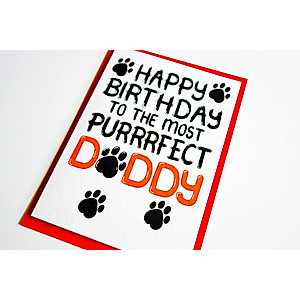 Happy Birthday Card From The Cat, To The Most Purrrfect Daddy For Cat Lover Dad