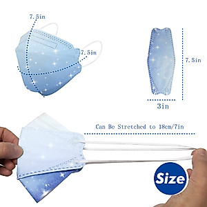 yohica 50 Packs KF94 Mask,4 Layer Filter Protection Disposable Face Masks,3D Fish Type Masks for Adult