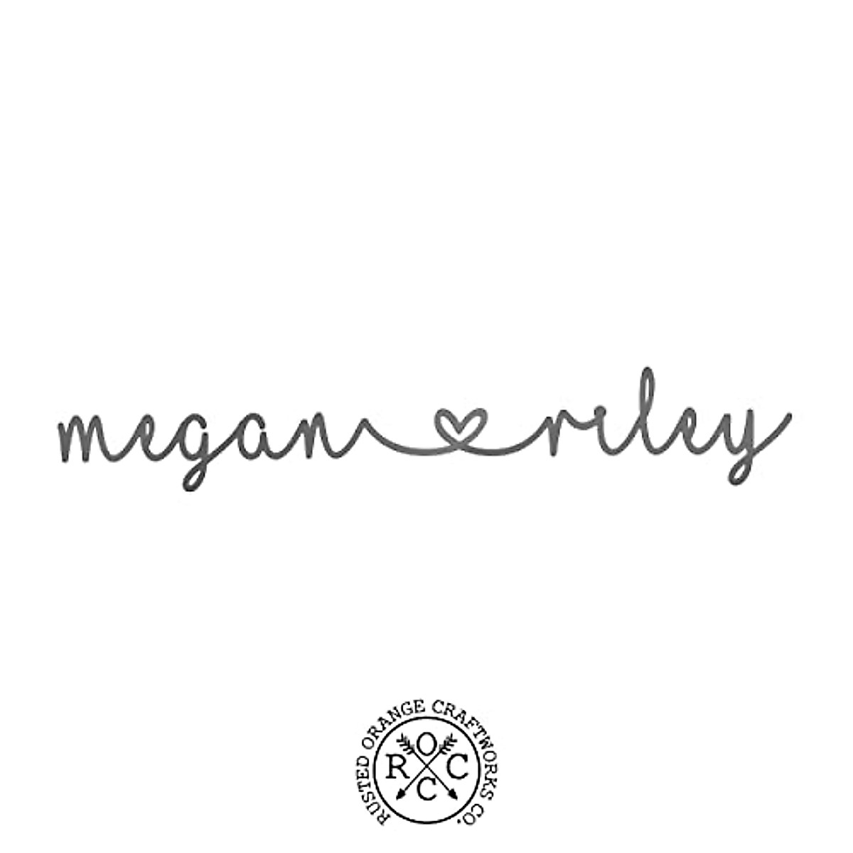 ROCC RUSTED ORANGE CRAFTWORKS CO. I Heart You 36" Wedding Decorations for Reception Personalized Metal Name Sign Wedding Reception Decorations Mr and Mrs Sign Wedding Present Personalized Metal Signs