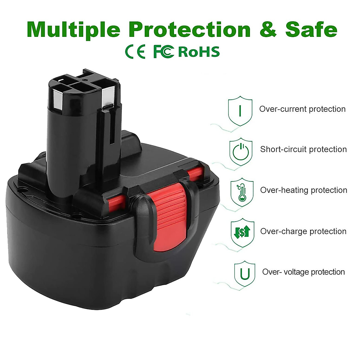 Hanaix 12V 3.5 Ah Replacement Battery PSR 12 for Bosch BAT043 BAT045 BAT046 BAT049 BAT120 BAT139 2607335261 2607335274 2607335375 2607335415 2607335454 2607335541 2607335675 PSR 12VE-2 GSB 12