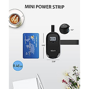 Travel Power Strip with USB Ports, Portable Small Power Strip with 4FT Wrapped Flat Plug Extension Cord, 2 Outlets 3 USB Ports(1 USB C), Non Surge Protector for Cruise Ship Hotel