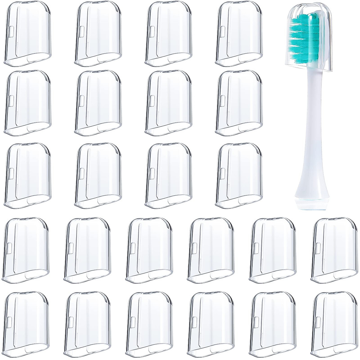 Honeydak 24 Pcs Reusable Toothbrush Cover Compatible with Sonic Electric Toothbrush Replacement Head Transparent Toothbrush Case Toothbrush Cover Cap for Healthy Brushing and Storage Travel