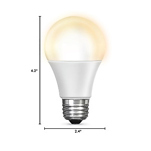 Feit Electric Smart Light Bulbs, 2.4 Ghz WiFi Light Bulbs, No Hub Needed, Works with Alexa and Google, Dimmable 60 Watt = LED 9W, OM60/927CA/AG/3, 2700K Soft White, 3 Pack