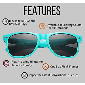 Got Shades Wholesale Bulk Unisex 80's Retro 100% UV Sunglasses for Adults - 10 Pack - w/Flex Hinges