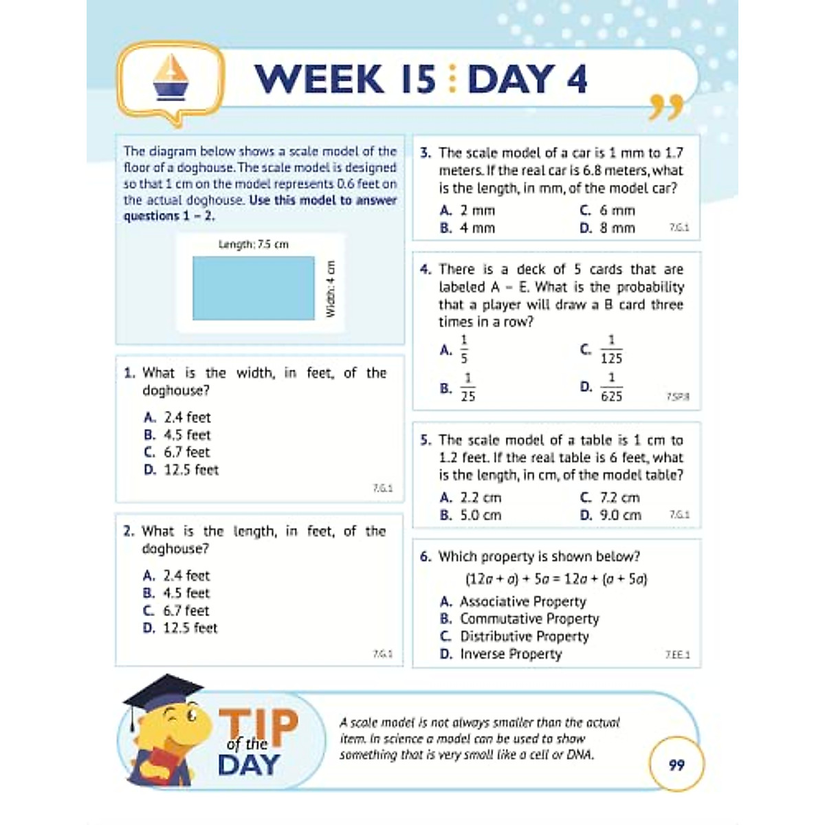 7th Grade Common Core Math: Daily Practice Workbook - Part I: Multiple Choice | 1000+ Practice Questions and Video Explanations | Argo Brothers (Next Generation Learning Standards Aligned (NGSS))