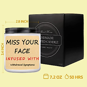AharHora Candle Gifts for Women Men, Vanilla Scented Candle Miss Your Face Candle, Long Distance Relationship Gift Thinking of You Gift, Funny Friendship Candle for Best Friend Bestie Coworker