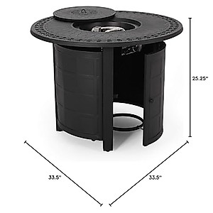 Christopher Knight Home Richie Outdoor Round Aluminum Fire Pit, Matte Black