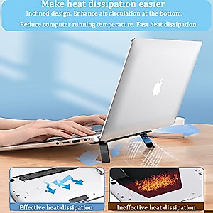 KVIFIVK Portable Laptop Stand Foldable Adjustable Height Ergonomic Design Lightweight Laptop  Suitable for Home. Office etc. Self-Adhesive (Black) 