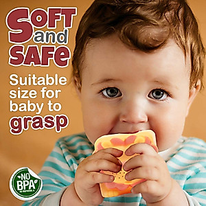 KLT Baby Blocks 12 Pcs-Baby Toys for Toddler Baby Girl Boy 0-3-6-9-7-8-12-18 Months-Soft Stacking Building Blocks-Montessori Infant Teething Chewing Toy-Squeeze Sensory Toys-Newborn Baby Bath Toy