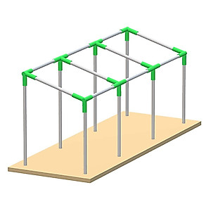 GoodsZone Canopy Fittings Kit 1 3/8" Slant Roof Carport Gazebo Slope Lean to Shed Greenhouse Frame Connectors, Full Set for 6, 8, 10 Legs, Choose Size (for 8 Legs)