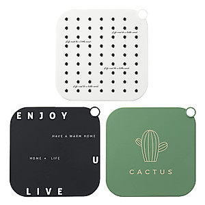 Psdndeww Square Drain Cover 7.9''x7.9'' Large Hair SHair Catcher Silicone Filter Fit for Bathroom Bathtub Kitchen