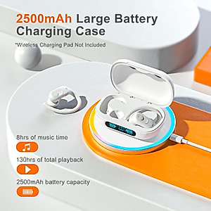 Wireless Earbuds Bluetooth Headphones 130Hrs Playtime with 2500mAh Wireless Charging Case LED Diaplay Hi-Fi Waterproof Over Ear Earphones for Sports Running Workout Gaming