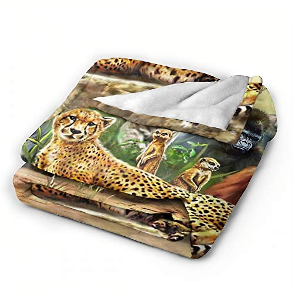 Ultra Soft Flannel Fleece Throw Blanket Modern Animals Safari Wild Cat Lion Africa All Season Warm and Cozy Quilt Blanket for Bed Sofa Couch 80"x60"for Adult
