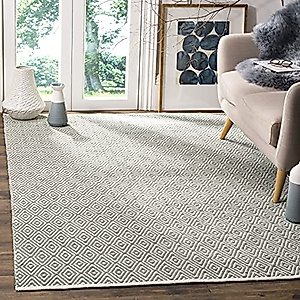 SAFAVIEH Boston Collection 6' x 9' Grey BOS682E Handmade Flatweave Cotton Area Rug