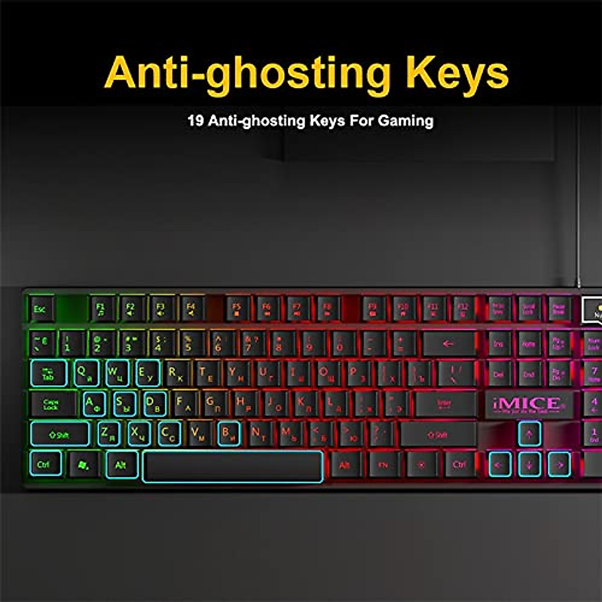 Gaming Keyboard Wired Gamer keyboards With RGB Backlit 104 Rubber Keycaps