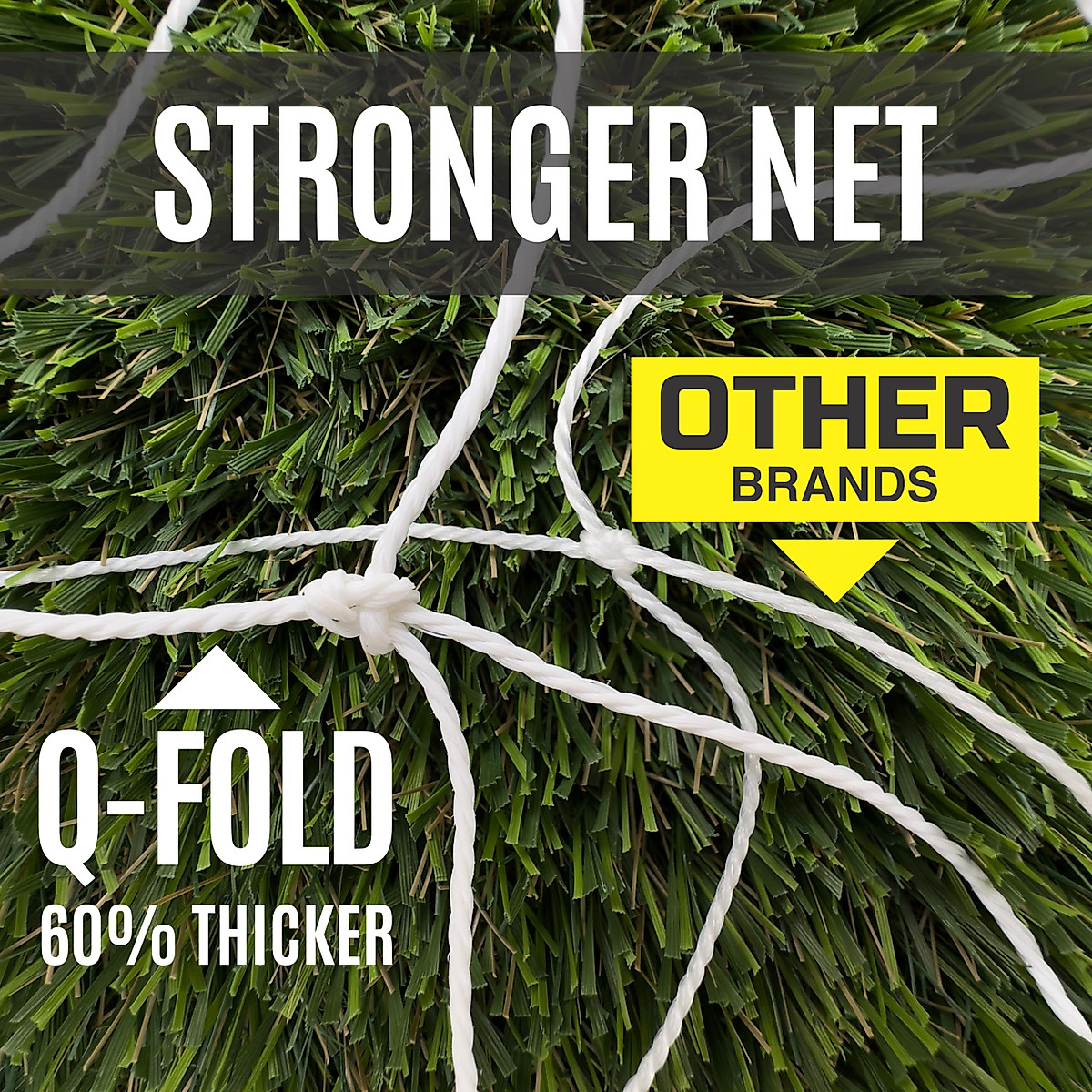 QuickPlay Q-Fold Match Soccer Goal – 30-Second Folding Design for Easy Setup | Portable Soccer Net Goal for Backyard | Weatherproof Soccer Goal Post for Adults & Kids – [Single Goal]