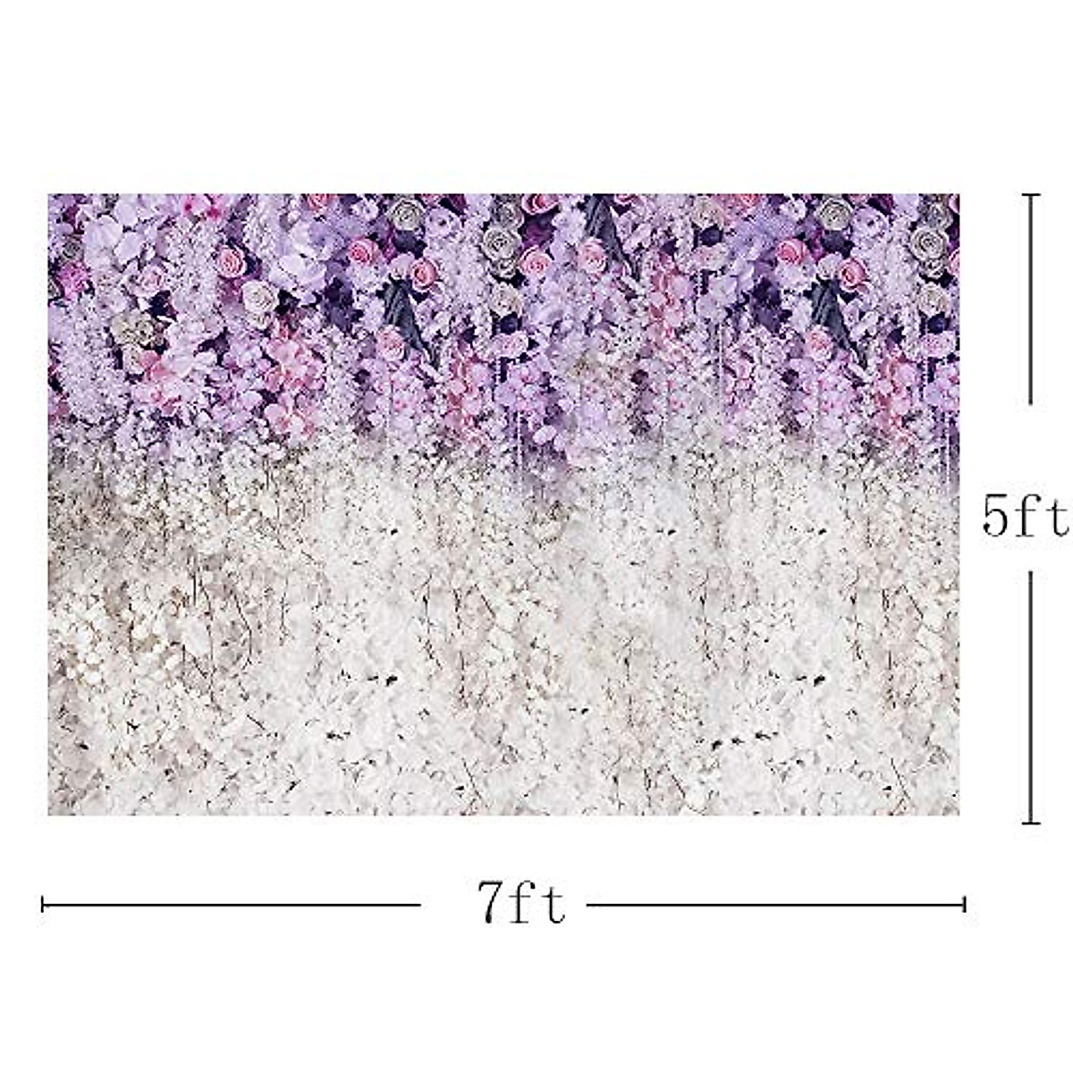 MEHOFOND Lavender and White Floral Bridal Shower Photo Studio Background Props Light Purple Lilac Wedding Photography Backdrop for Girl Portrait Baby Shower Birthday Party Decoration Banner 7x5ft