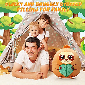 Leyndo 14 Inch Sloth Plush Throw Pillow Cute Sloth Stuffed Animals Soft Plush Stuffed Sloth Pillow for Birthday Chinese New Year Party Favor Gift Sofa Bedroom Decor