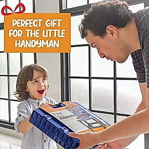 Play22 Kids Tool Set Bench 76 Pc - Toddler Tool Bench Set with Electronic Play Drill - STAM Educational Toy Pretend Play Construction Work Shop - Preschool Toy Gift for Kids Children Boys and Girls