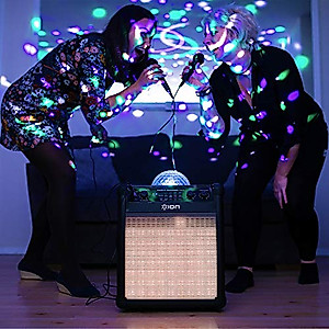 ION Audio Party Rocker Max - 100W Portable Wireless Bluetooth Speaker and Karaoke Centre with Rechargeable Battery, Party Light Display and Microphone