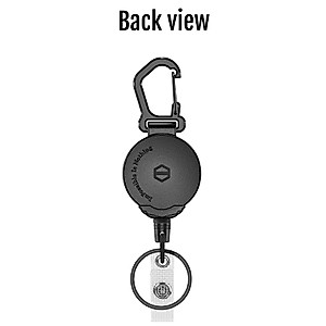 MNGARISTA Retractable Keychain, Heavy Duty Carabiner Badge Holder, Tactical ID Badge Reel with 31.5” Steel Retractable Cord, 8.0 oz