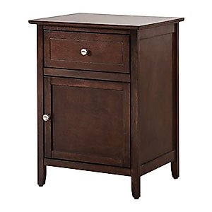 Glory Furniture 1 Drawer /1 Door Nightstand, Cappuccino