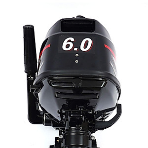 6HP Outboard Motor, 102CC Fishing Boat Motor Motor Prop Heavy Duty, 2-Stroke Outboard Motor Boat Engine Outboard Trolling Motor for Fishing, Aquaculture, Outdoor Adventure Engine tiller Control