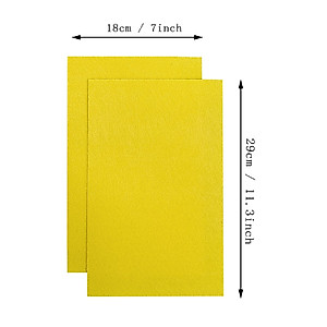 Jtnohx Stiff Craft Felt Sheets, 2mm Thick Felt Fabric for Crafts, 12pcs 7 x 11.3 inch Color Felt Squares for Sewing (Yellow)