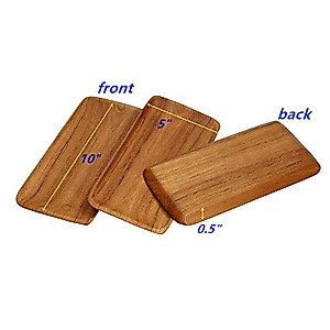 Canbella Serving Platter Teak Wood Rectangular - Serving Tray 5 x 10 inches Set of 3 Party Wooden Platters Wood Tray for Display Fruit Snacks Dessert Appetizer Sushi Food Decorative