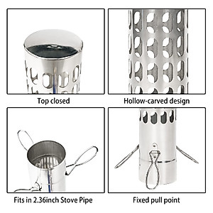 FIREHIKING Stove Pipe Spark Arrestor Chimney Rain Cap for 2.36inch/6cm Stainless Steel Stovepipe