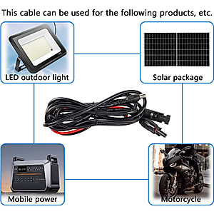 SinLoon Solar Panel Connector to DC 8mm Adapter Cable, IP68 Waterproof Y Branch Solar Extension Cable, with 5.5x2.5mm Converter Solar Cable for Solar Generator Portable Power Station (3M DC 8mm)