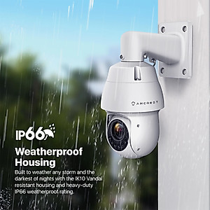 Amcrest 2MP Outdoor PTZ POE + IP Camera Pan Tilt Zoom (Optical 25x Motorized) POE+ Camera Security Speed Dome, CMOS Image Sensor, 328ft Night Vision, POE+ (802.3at) F1.6, IP66, IP2M-863EW-AI-V2
