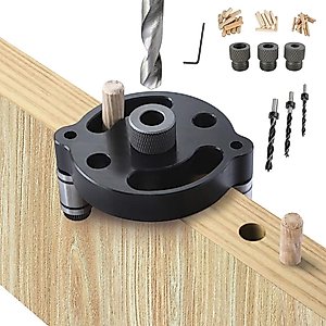 Pocket Hole Jig Kit Dowel Drill Joinery Kit 6/8/10mm Drive Adapter for Angle Drilling Holes Woodworking Drill Guides Joint Angle Wood Jointing Tool Carpentry Locator(Aluminum Alloy)