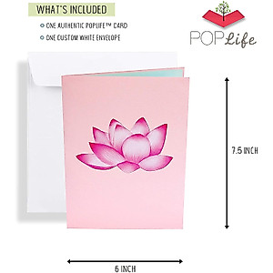 PopLife Blue Dragonfly and Lotus 3D Pop Up Card - Mother's Day, Valentine's Day, Birthday, Thank you, Get Well, Anniversary - for Friends, Sister, Wife, Grandma, Daughter, Girlfriend
