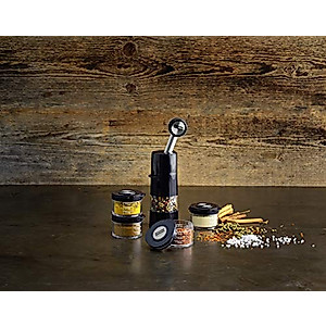 Kuhn Rikon Essential Spice Storage Jars, Set of 4, 6.25 x 2.5 inches, Clear/Black