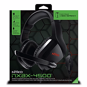 Nyko NXBX-4500 Wired Stereo Headset for Xbox Series X|S, Xbox One, PS4, PS5, & Switch – Over-Ear, Comfortable & Compatible with Xbox Series X