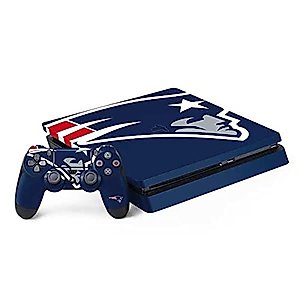 Skinit Decal Gaming Skin Compatible with PS4 Slim Bundle - Officially Licensed NFL New England Patriots Large Logo Design