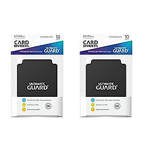 2 Packs Ultimate Guard Black Card Dividers (10) Standard Size Individual Pack