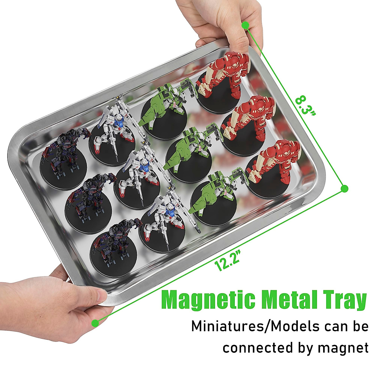 WELIDAY Miniature Storage Case for Collectibles Miniatures, Wooden Display Cases with 6 Trays, Miniature Display Case Miniatures Transport Case (Black)