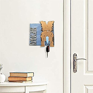 Personalized Dog Leash Holder for Wall Custom Name, Wooden Dog Butt Leash Hook, Decorative Key Rack Hooks Hanger for Entryway, Hallway, Farmhouse Dog Items Storage Organizer (1 Dog)