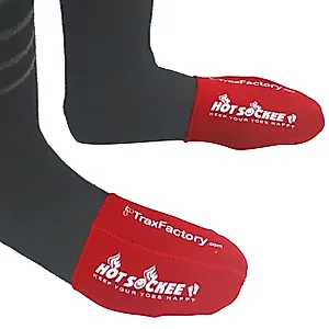 Hot Sockee - Neoprene Toe Warmers - Worn Inside Shoes or Boots - 3 Sizes - Cycling, Hiking, Winter Sports, Camping, Work & Construction Boots - Large