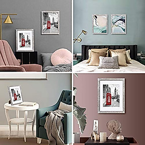 9x12 White Picture Frames Solid Wood Rustic White Display Pictures 6x8 or 5x7 with Mat or 9x12 without Mat - Farmhouse Distressed Photo Frame for Art with 2 Mats Wall Mounting,Table Top - Set of 1