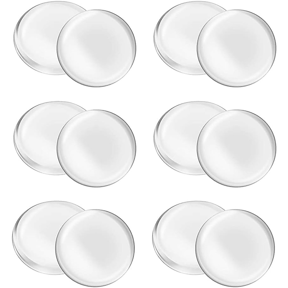 A&G TECH Door Stoppers Wall Protector, Reusable Door Bumper with Self Strong Adhesive, Quiet, Shock Absorbent for Home, Office, Wall Protector from Door Knobs (Round 1.57inch,) (12 Pcs/Pack)