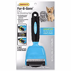 Westminster Pet Ruffin' It Fur-B-Gone Pet Deshedding Tool, Small, Great for Dogs & Cats